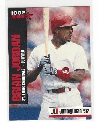 1992 JD JIMMY DEAN BASEBALL ROOKIE STARS BRIAN JORDAN #3 OF 9 ...