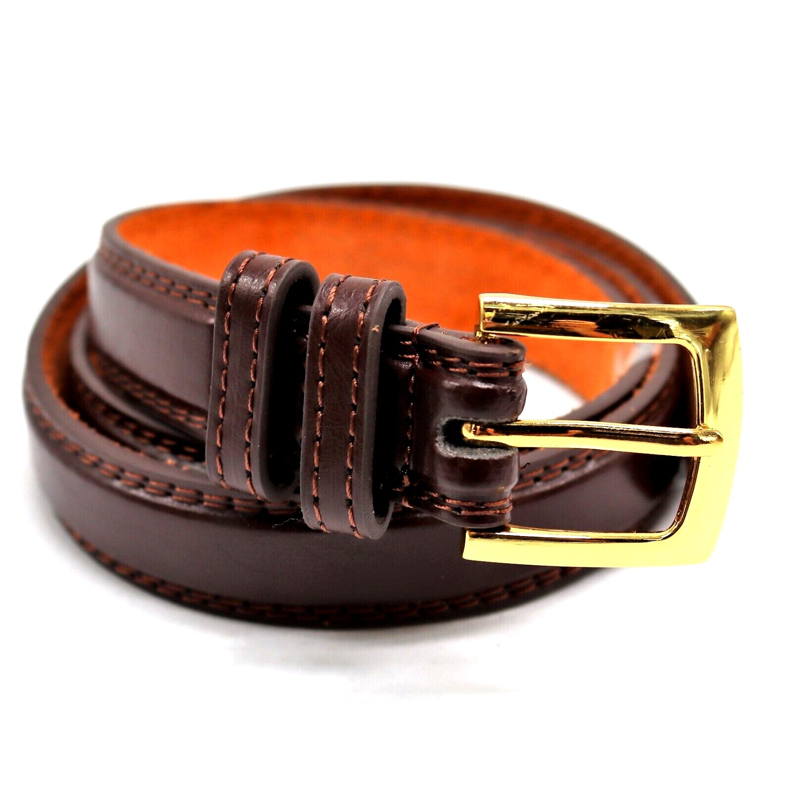 Men's Belt Stitched 1 inch (25mm) with Leather LINING Perfect Gift BNWT ...