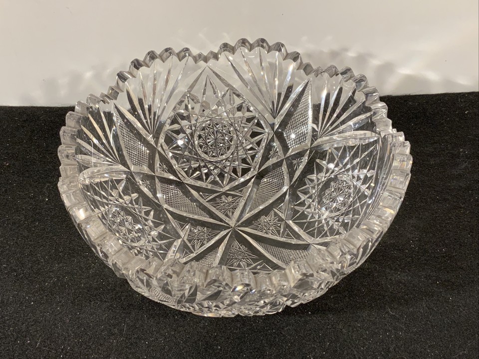 Vintage Antique Signed Libbey ABPCG American Brilliant Period Cut Glass ...