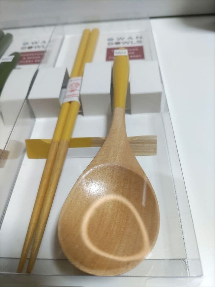 .OWAN BOWLS Colorful Colorful 3 Piece Set Natural Wood Yellow & Green ...