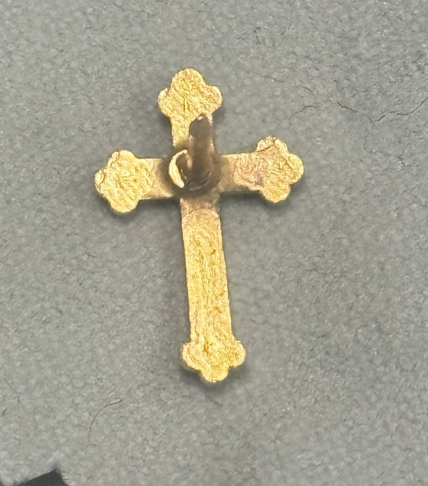 Small Gold Tone Cross Lapel Tie Pin Religious Christian Church Bible | eBay