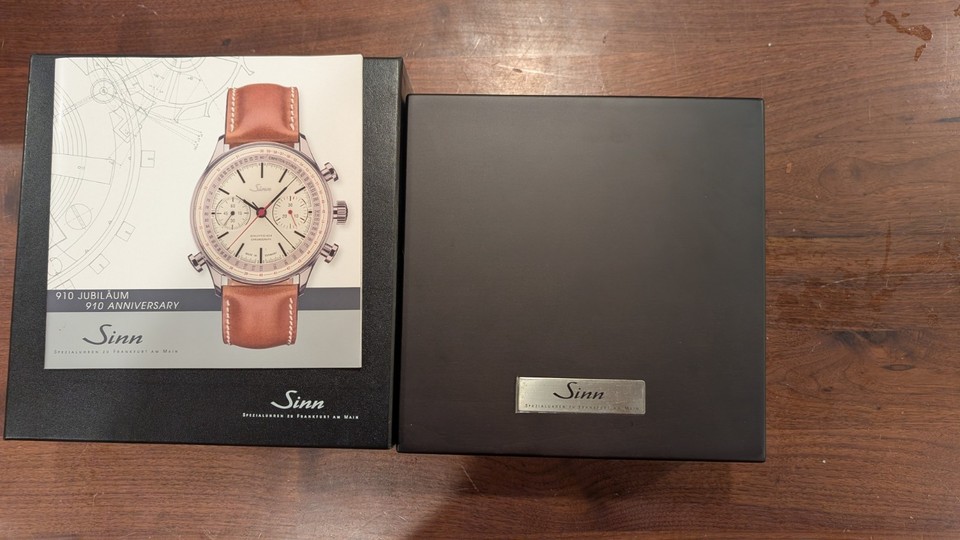 Sinn 910 Anniversary Chronograph Automatic Silver Watch Box & Papers | eBay