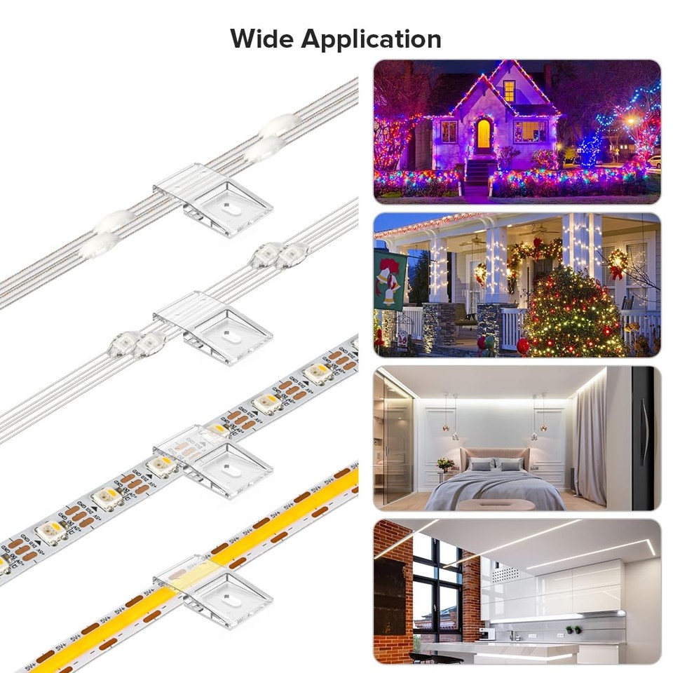 BTF-LIGTHING Transparent Strip Light Clips,Self Adhesive with Screws ...