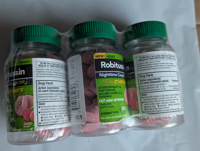 3-Pack Robitussin Adult Long Lasting Cough Berry Soft Chews 60 Pcs EXP ...