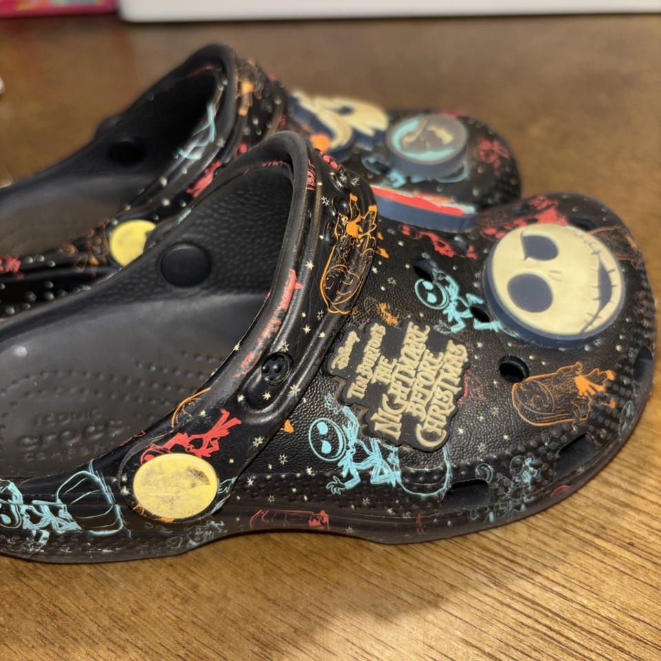 CROCS Disney The Nightmare Before Christmas Kids Size 10 Glow In Dark ...