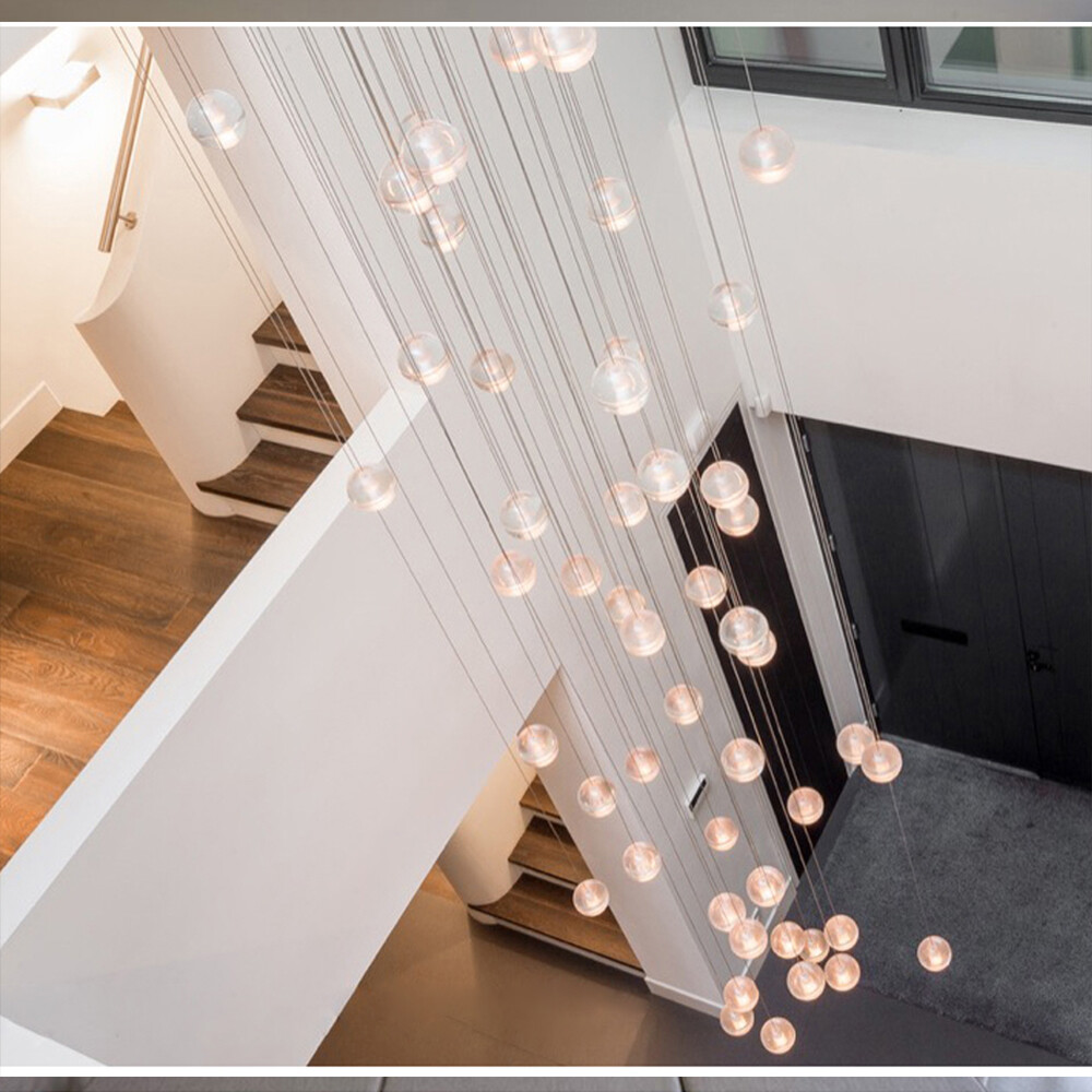 Modern G4 LED Bubble Crystal Round ball Ceiling Light Room Stair ...