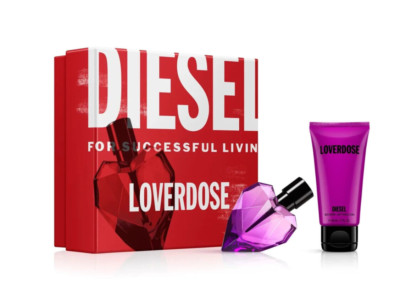 DIESEL LOVERDOSE 2 PIECE GIFT SET EAU DE PARFUM & BODY LOTION NEW ...