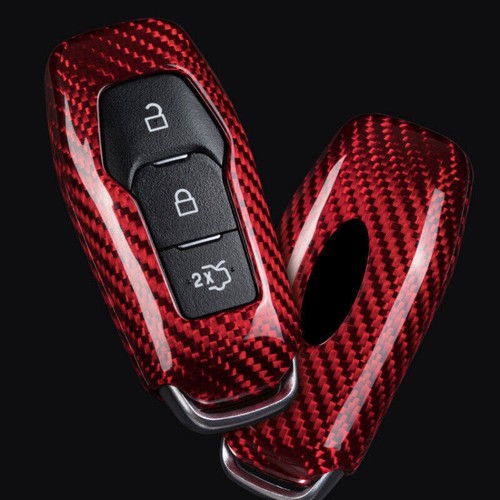 Carbon Fiber Car Key Fob Case Cover For Ford Mustang Mondeo Fusion ...