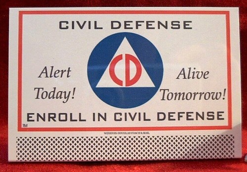 CIVIL DEFENSE "ALERT & ALIVE" #48___TINPLATE BILLBOARD O/S SCALE | eBay