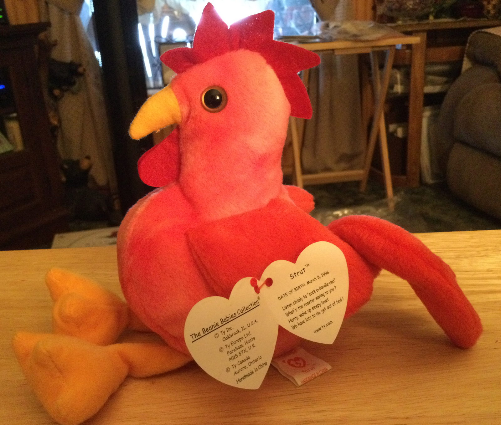 Ty Teenie Beanie Baby Strut the rooster with all tags attached | eBay