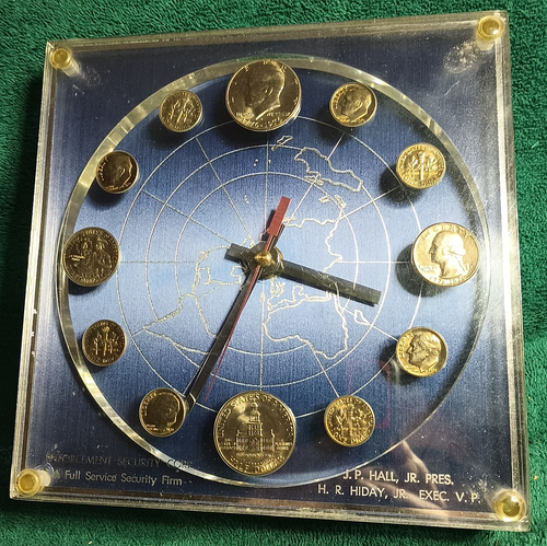 Vintage Numismatic Clock by Marion Kay Model # 14 Enforcement Security ...
