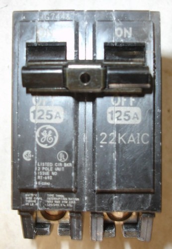 New GE THHQL21125 General Electric Plug in Circuit Breaker 125 amp ...