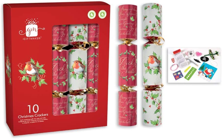 TRADITIONAL CHRISTMAS CRACKERS Party 28cm Box Plastic Free Gifts inside ...