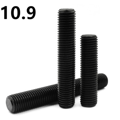 Black 10.9 Steel Threaded Rods Metric Thread Stud Bolts M12 M14 M16 M18 ...