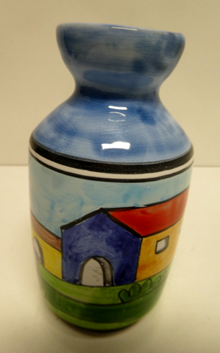 VINTAGE NINO PARRUCCA ITALY MADE HAND PAINTED SIGNED POT CYLINDER ...