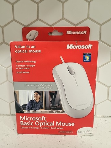 Microsoft Basic Optical Scroll Wheel PS/2 USB Wired Mouse White P58-00001 805529178670 | eBay