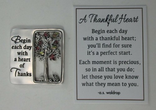 CC1 Begin each day with heart of thanks THANKFUL HEART Pocket token ...