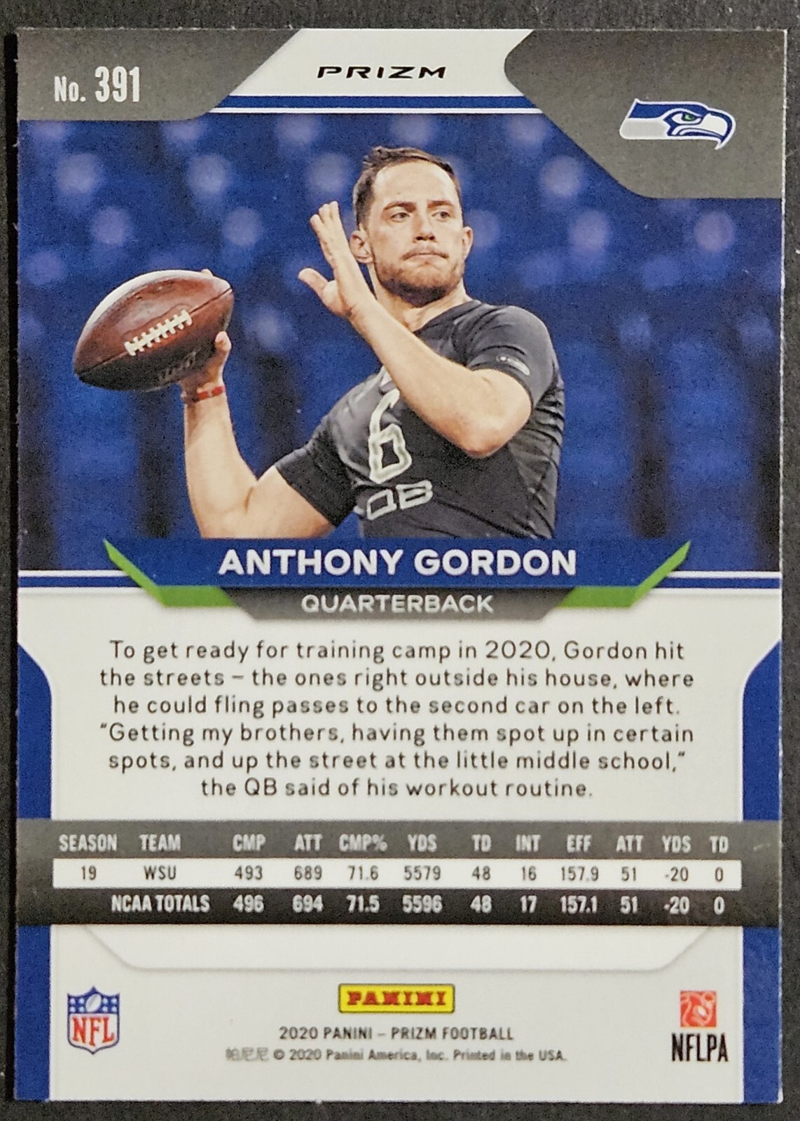 2020 Panini Prizm Orange Disco Prizm #391 Anthony Gordon Rookie RC ...