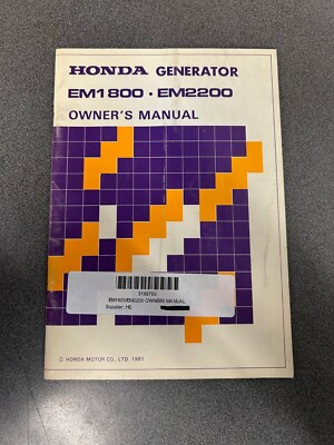 HONDA EM1800 EM2200 GENERATOR OEM OWNERS MANUAL #3189700 NEW OPERATORS ...