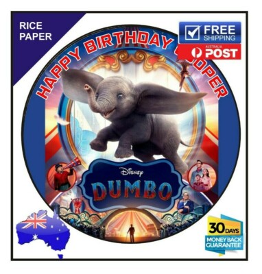 DUMBO PERSONALISED Edible Rice Paper Image birthday party cake topper ...