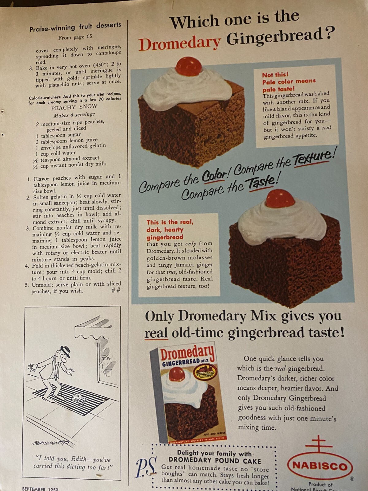 Nabisco Dromedary Gingerbread Mix, Vintage Print Ad | eBay