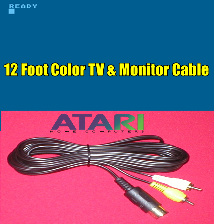 12Ft Color AV Audio Video TV & Monitor Cable for Atari 800 800XL ...