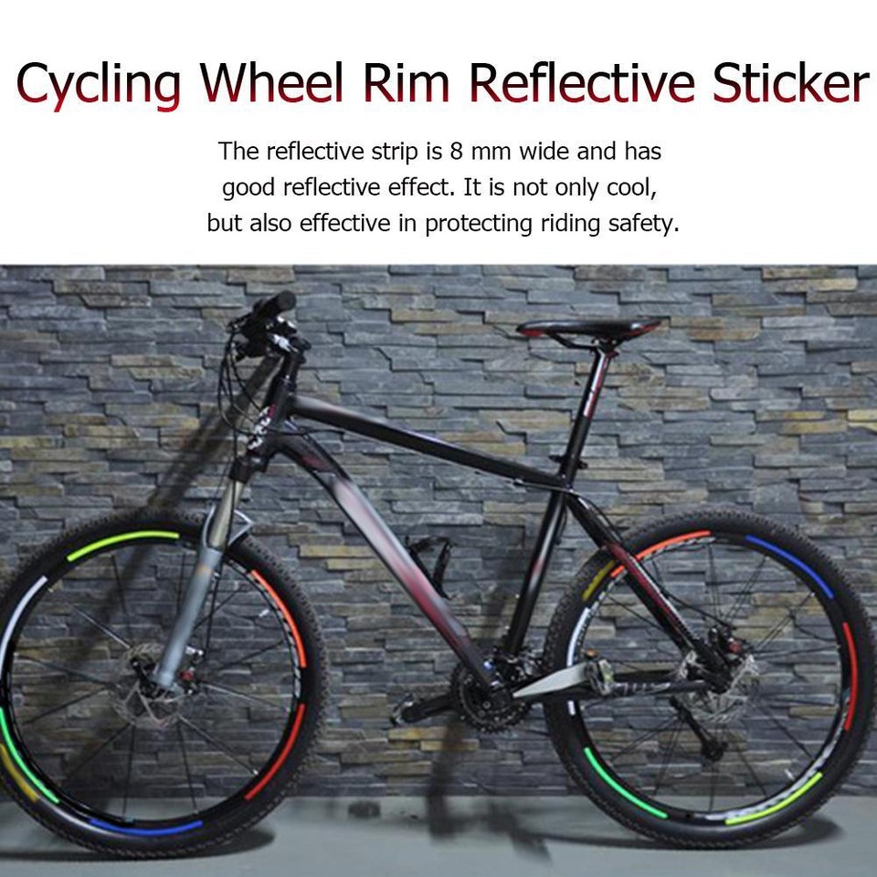 26 Inch Bicycle Reflector Fluorescent Wheel Rim Reflective Stickers ...