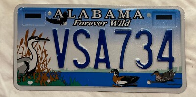 LICENSE PLATE'S ALABAMA FOREVER WILD DUCKS VSA734 | eBay