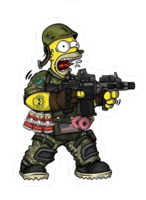 Simpsons, Tactical Homer Simpson, Vinyl 3" Die Cut Sticker | eBay