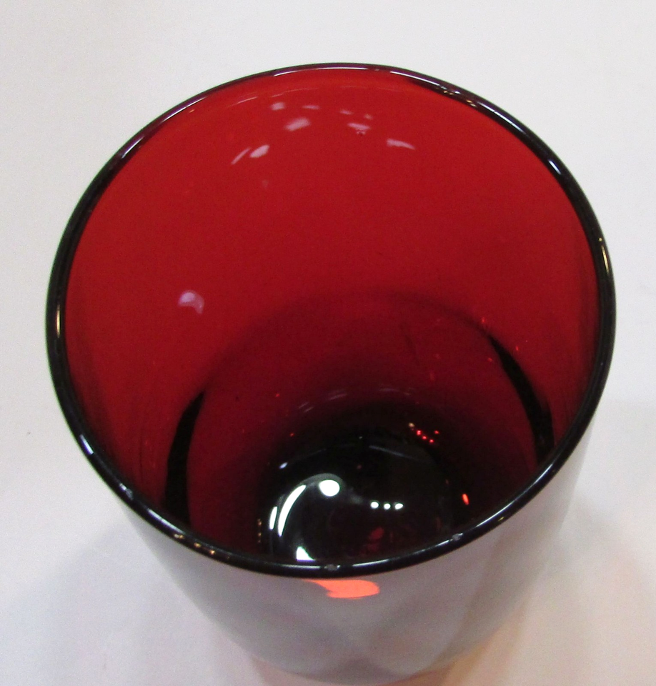 Vintage 1960's Anchor Hocking Ruby Red Glass Rolly Poly 4.25" Tall ...