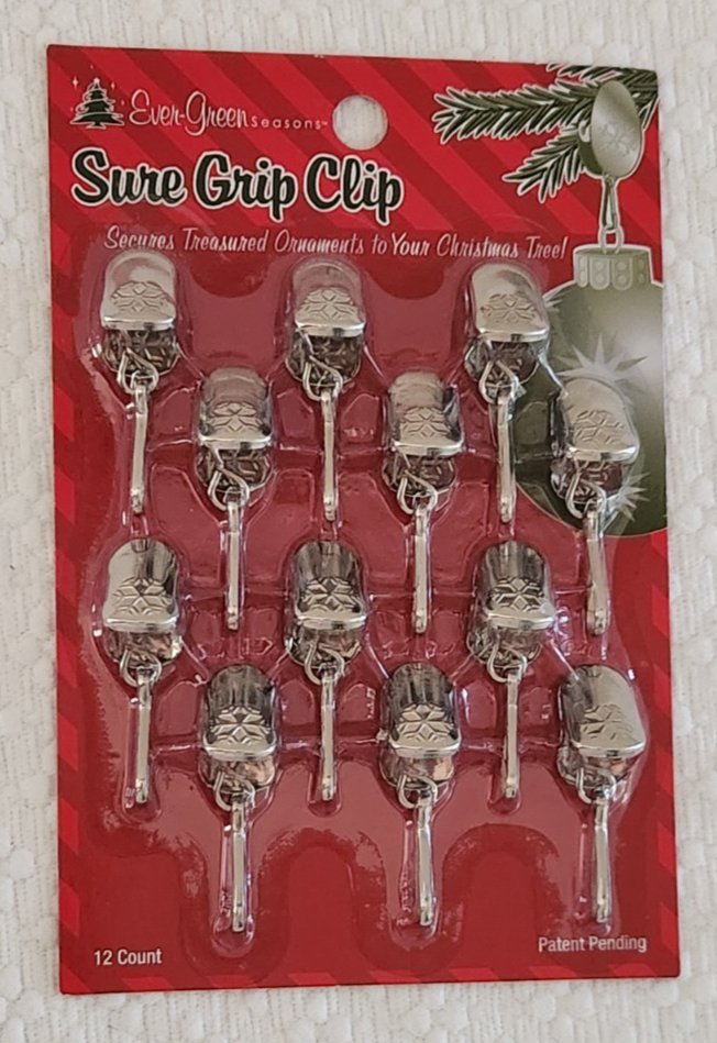 New in pack 12 Ever-Green Seasons Sure Grip Clip-SILVER Snowflake ...