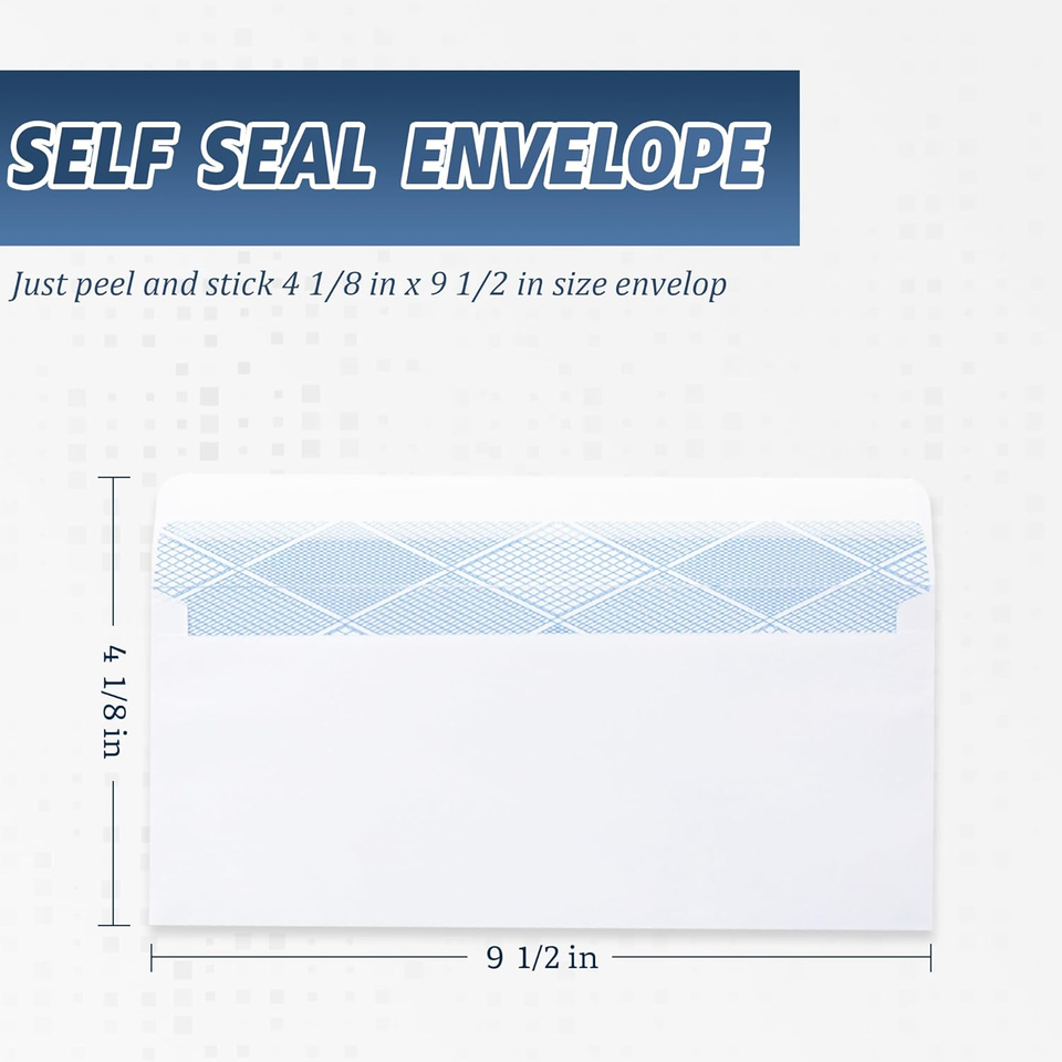 60PCS #10 Envelopes Letter Size Self Seal Business Envelopes No Window ...