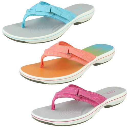 Femmes Clarks entre-Doigt Confortable Décontracté Sandales - Brinkley Mer | eBay