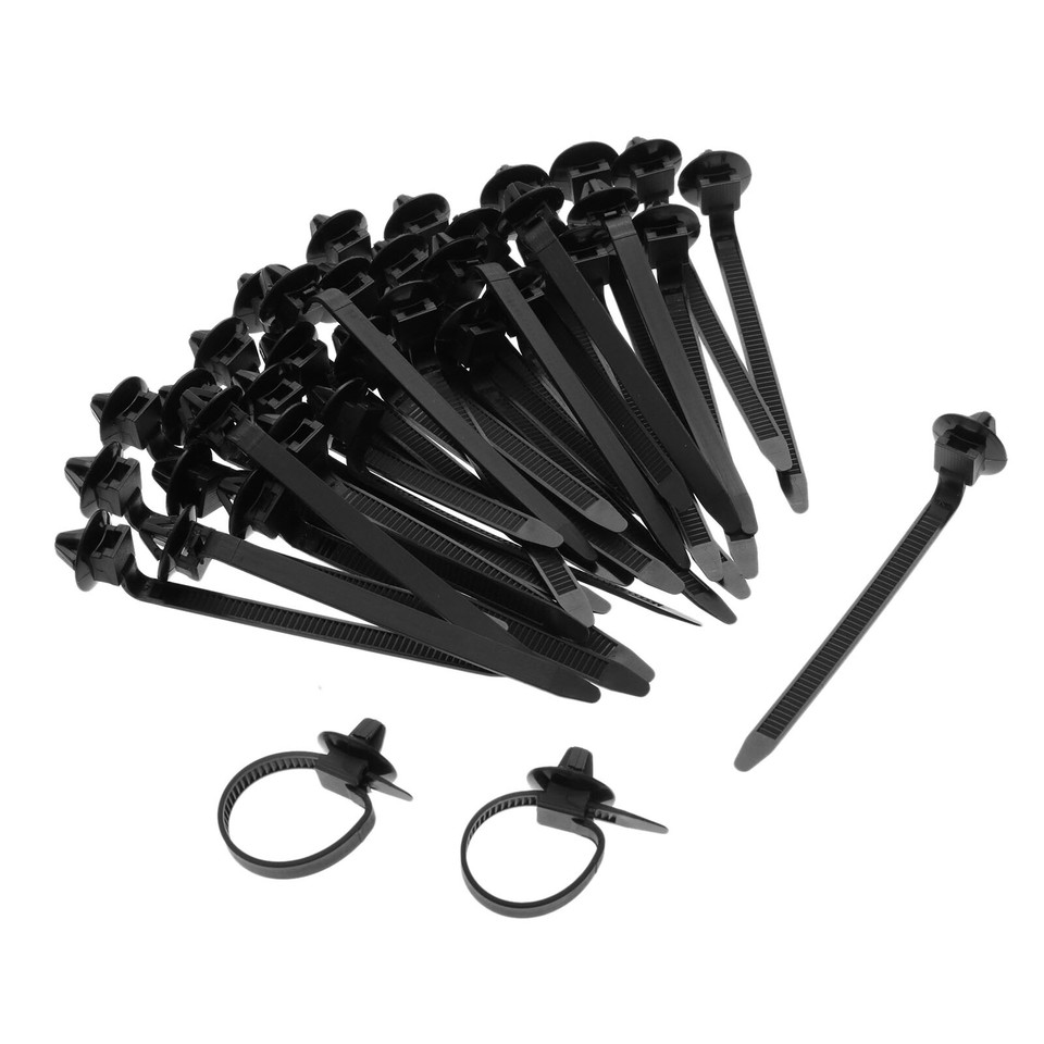 50x Universal Push Mount Clips Wire Ties Releasable Straps Bundled wire ...