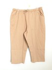 CW Classics Women's Drawstring Sheeting Cotton Capri Pants Tan Size M ...