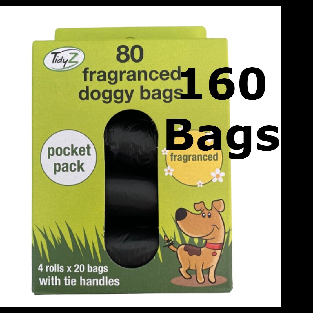 Rolls of 20 Fragranced Dog Poop Bags Strong Doggy Dog Poo Bags Tidyz ...