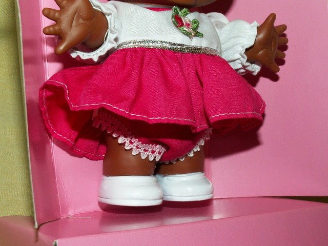 Cititoy Doll Lil Precious Baby 1989 Black Girl Pink White Dress Brown ...