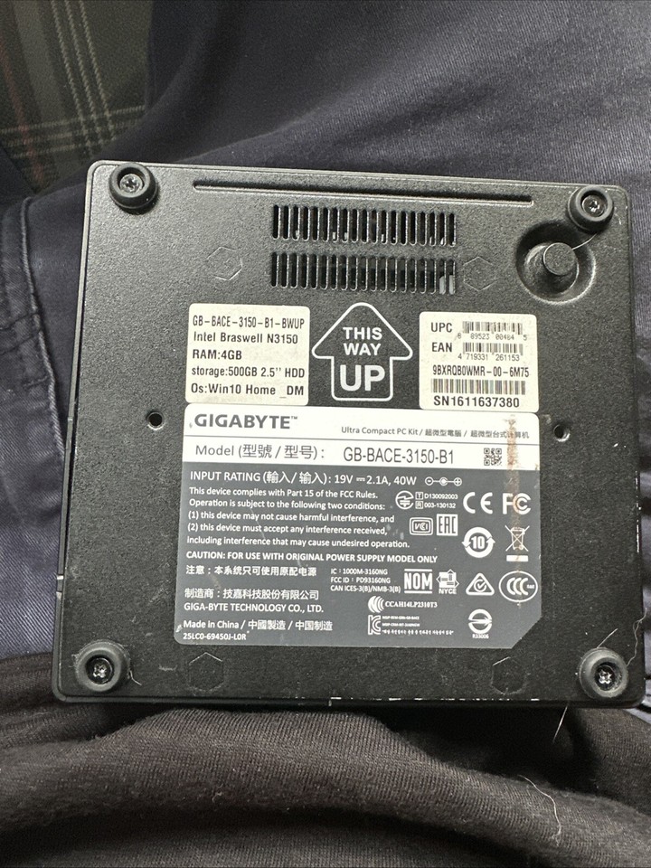 Gigabyte GB-BACE-3150-B1-BWUP ultra compact PC | eBay