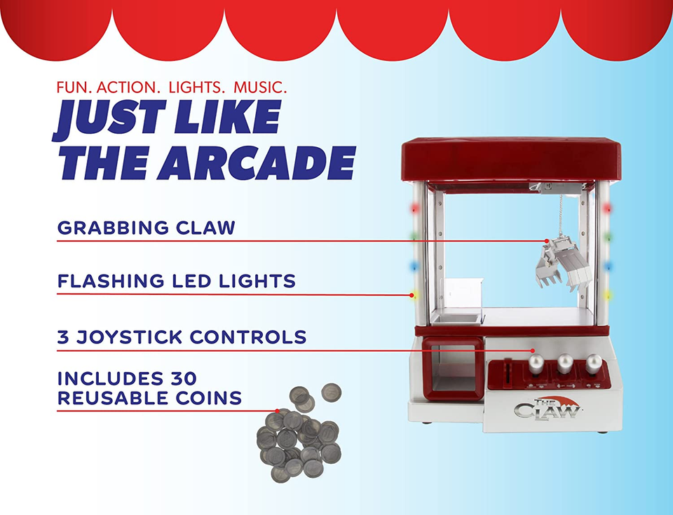 Electronic Arcade Claw Machine - Toy Grabber Machine with Flashing LED ...