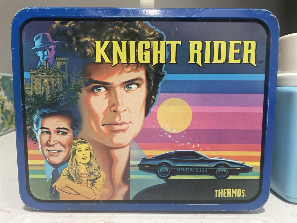 Vintage 1982/1983 "KNIGHT RIDER" metal Lunch box with Original Thermos ...