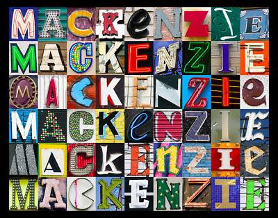 MACKENZIE Name Poster featuring photos of actual sign letters | eBay