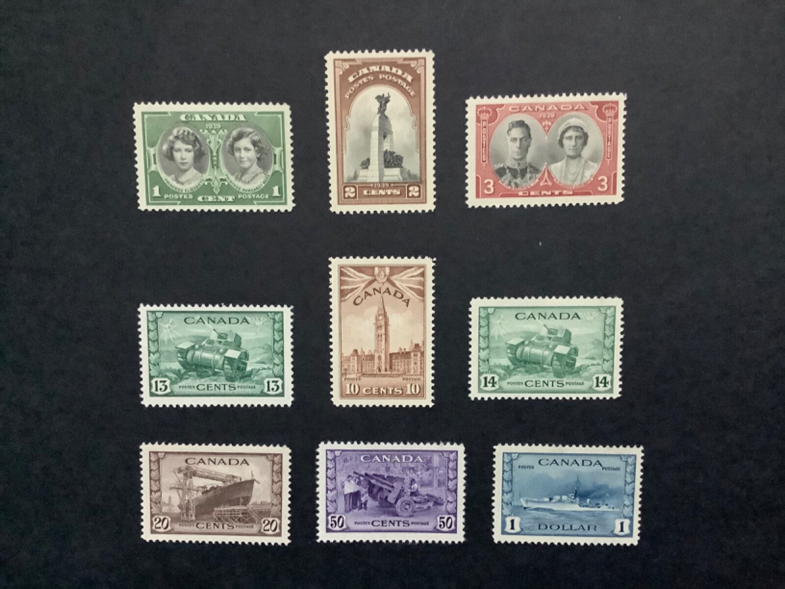Canada stamps 1939/1942,MNH, Sc#246/248,257/262,Darnell#247/249,258/263 ...