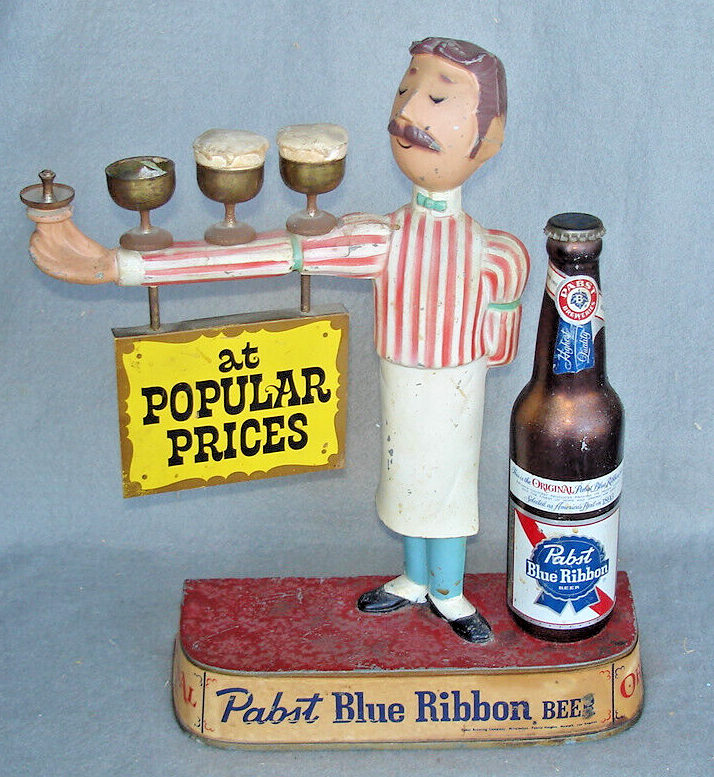 1950s Pabst Blue Ribbon Beer Bar Display Waiter Orginal | eBay