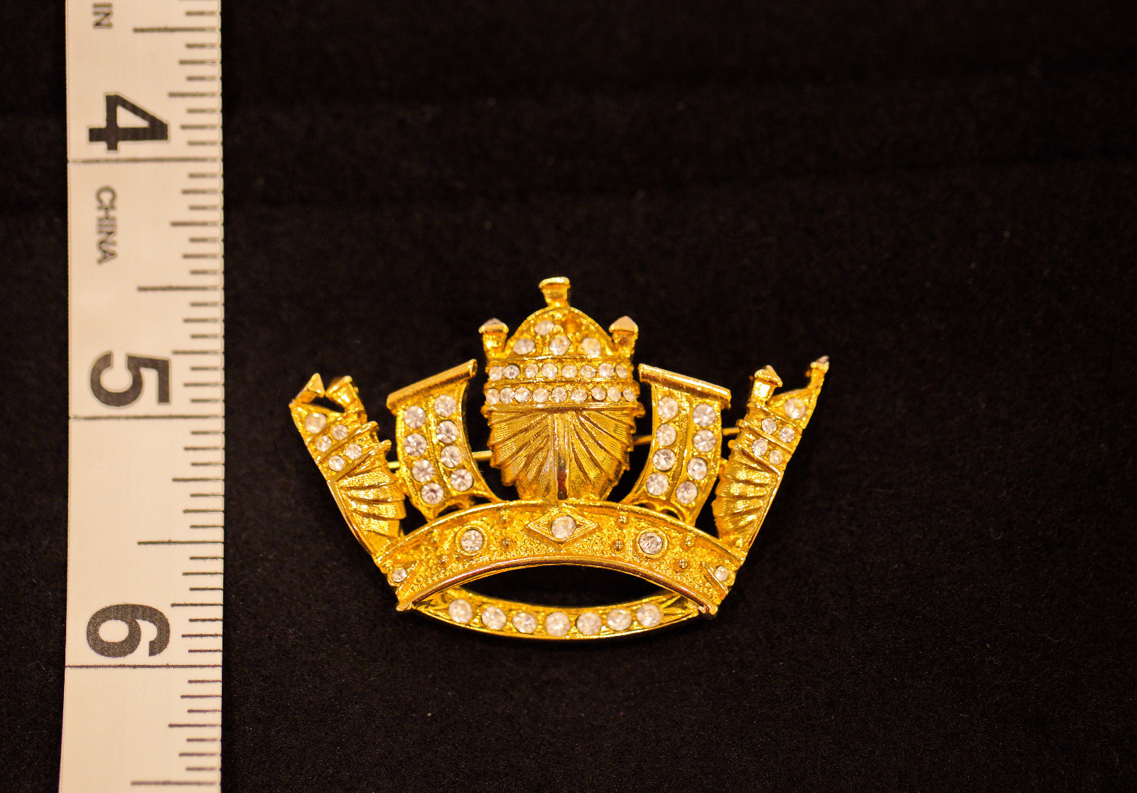 Crown Pageant Pin -- Goldtone with rhinestones | eBay