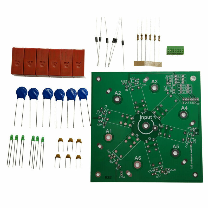 SO-239 6-way 1.8MHz-60MHz 6:1 Coax Remote Antenna Switch Module KIT or ...