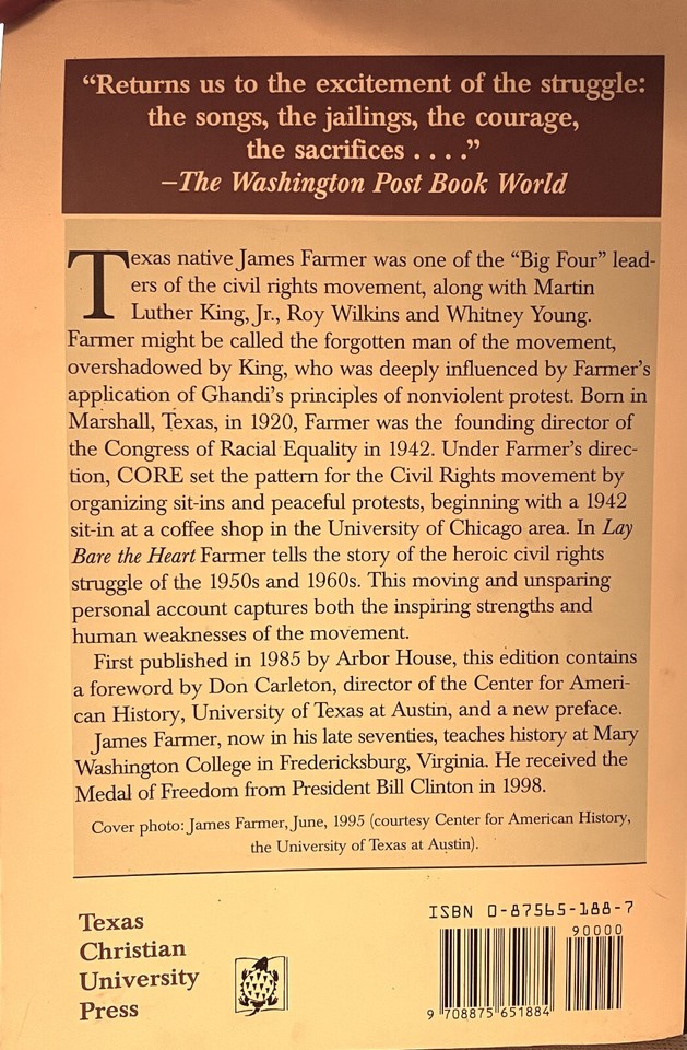 Lay Bare The Heart - An Autobiography of the Civil Rights Movement ...