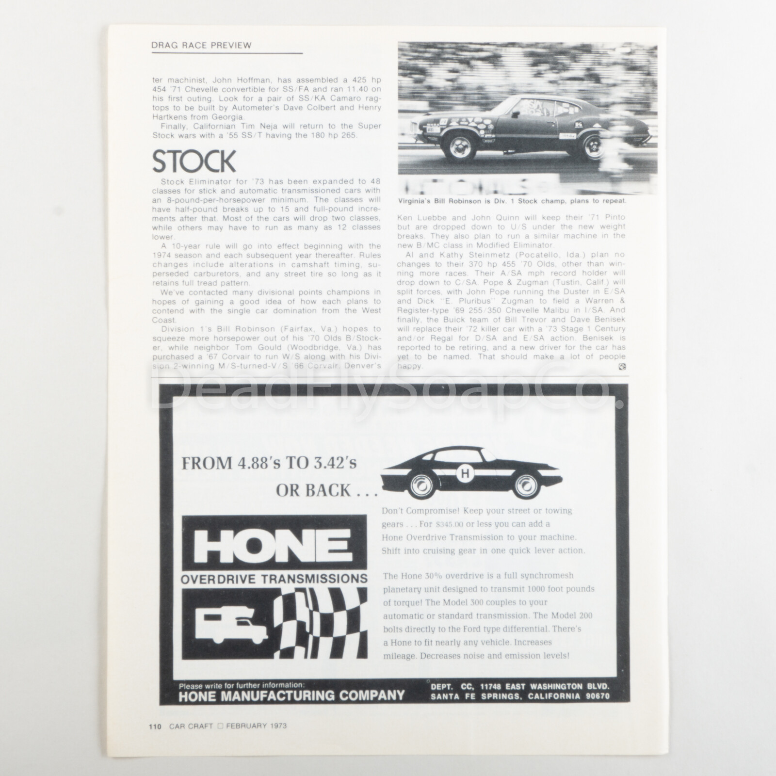 1973 Hone Manufacturing Overdrive Transmissions Vintage Print Ad Art ...