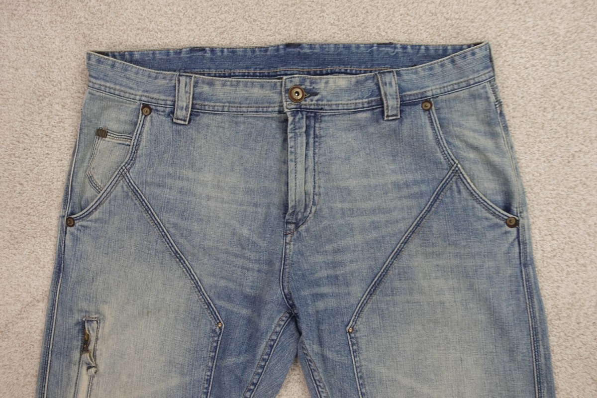Armani Exchange A|X Jeans Men 36x33 Blue Moto Zippers Double Armani Exchange A|X Jeans Men 36x33 Blue Moto Zippers Double