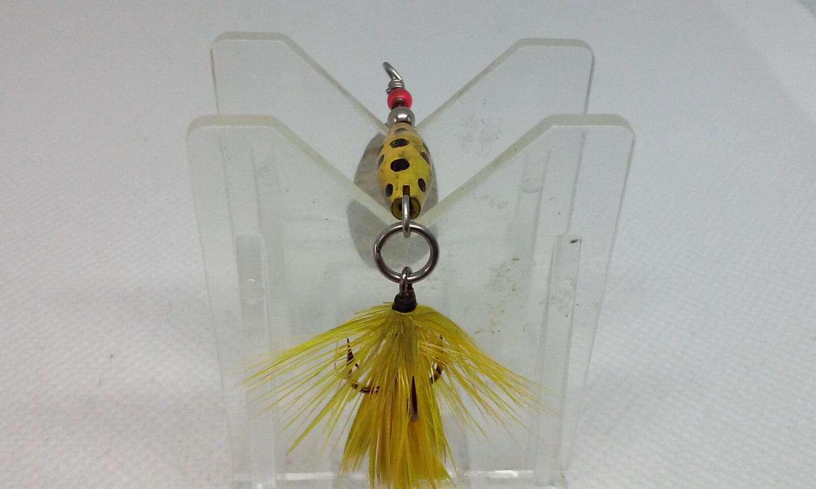 Vintage Glen L Evans SHYSTER Yellow/Black 5/8" Inline Spinner Fish 1 ...