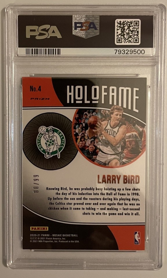 2020 PANINI MOSAIC LARRY BIRD #4 HOLOFAME BLUE /99 CELTICS HOF POP 2 ...